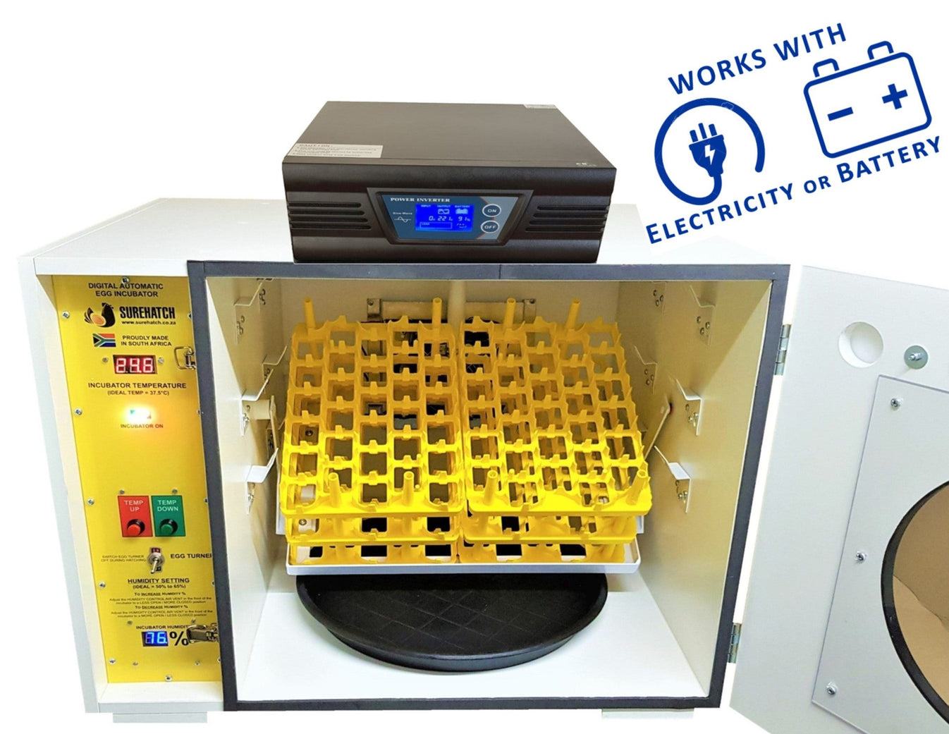 180 Egg Electricity or Battery Powered Digital Egg Incubator - SH180DP ...