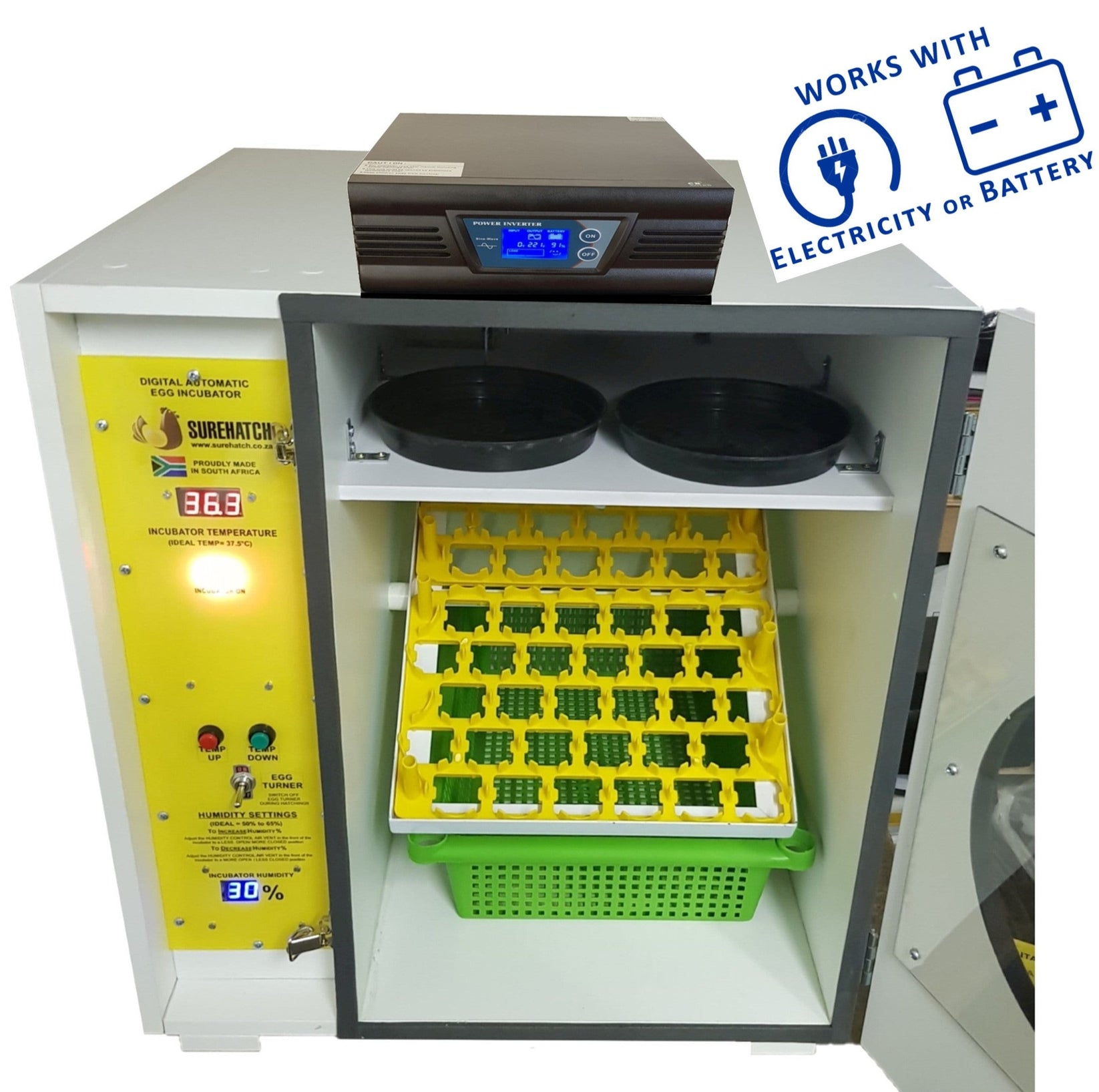 60 Egg Electricity or Battery Powered Digital Egg Incubator – Surehatch ...